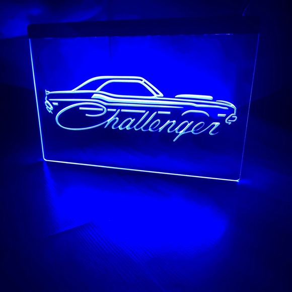 Other | Dodge Challenger Led Neon Blue Light Sign 8x12 | Poshmark